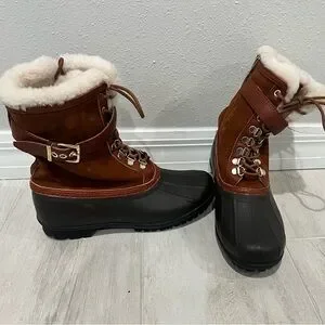 ANTONIO MELANI | Shoes | Antonio Melani Lawsys Leather Fur Duck Boots 8 ...